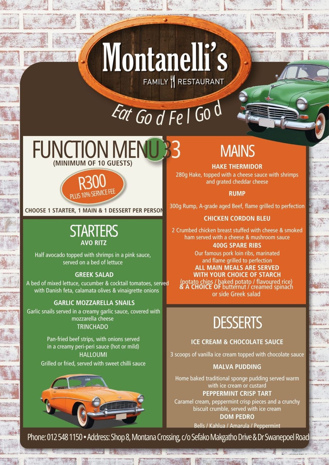 Menu - Montanelli's